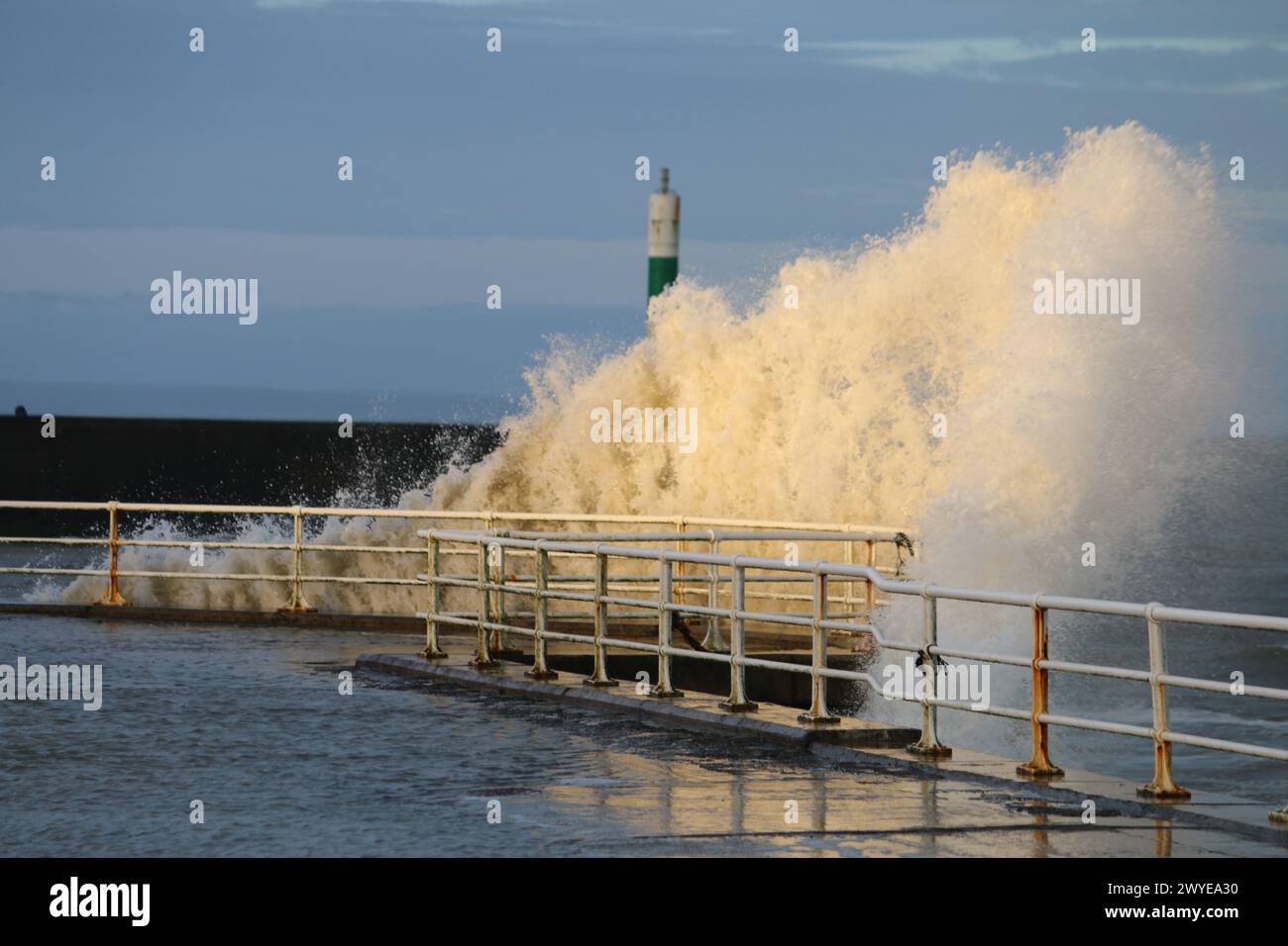 Aberystwyth Wales UK weather 6th April 2024. Named storm Kathleen hits ...