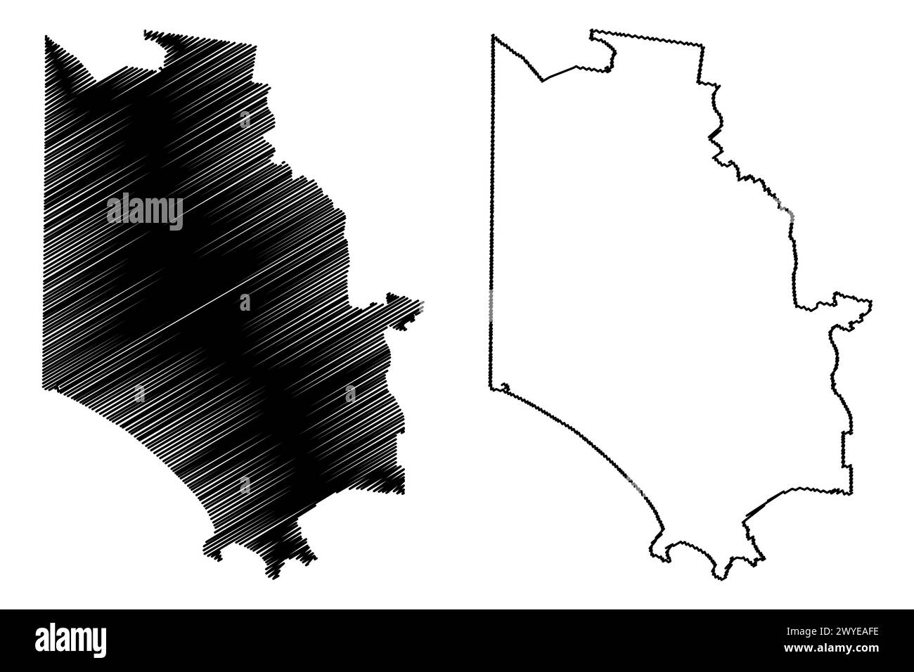 Glenelg vector outline map Cut Out Stock Images & Pictures - Alamy