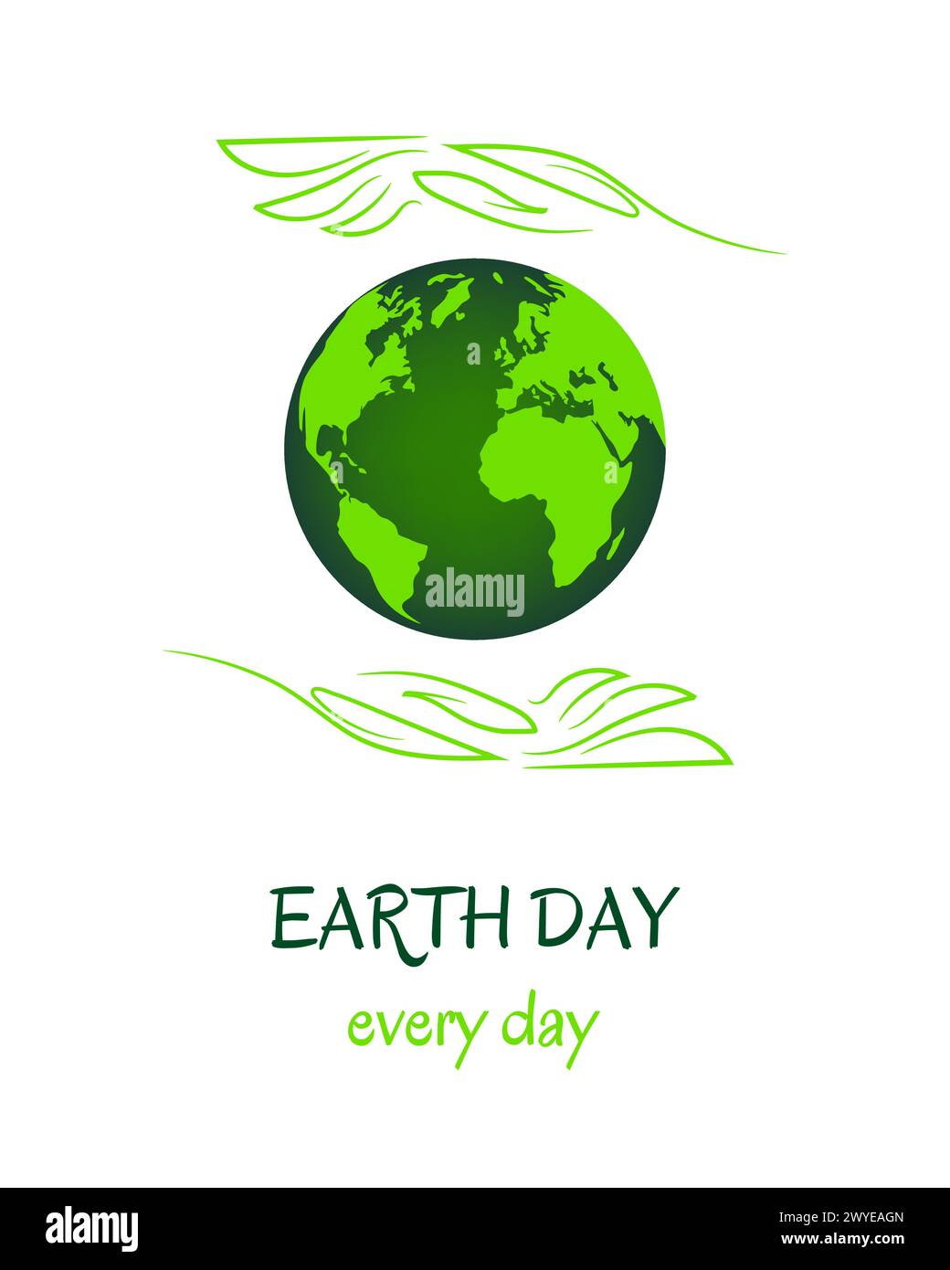 Green hands in shape of leaves protect Earth Stock Vector Image & Art ...