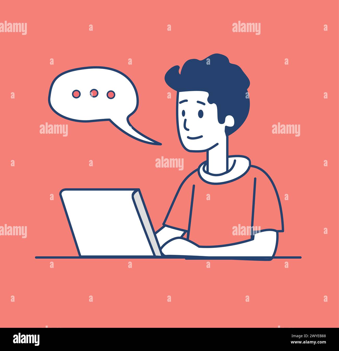 Man working online in Stock Vector Images - Alamy