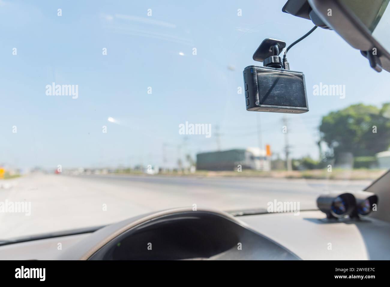 Closeup to dash camera in the car Stock Photo - Alamy