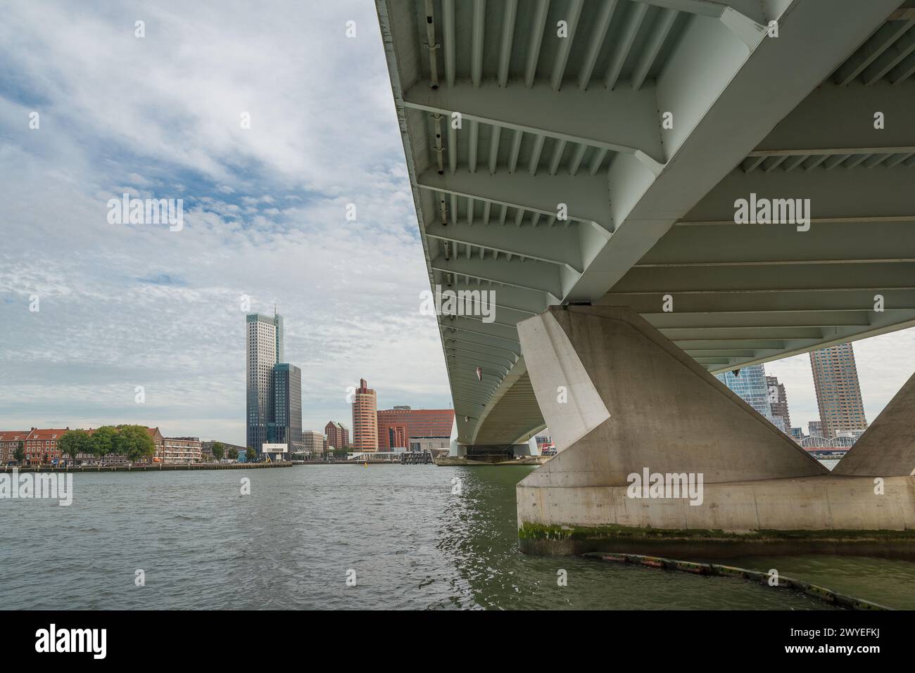 Bottom of the modern steel bridge Stock Photo - Alamy