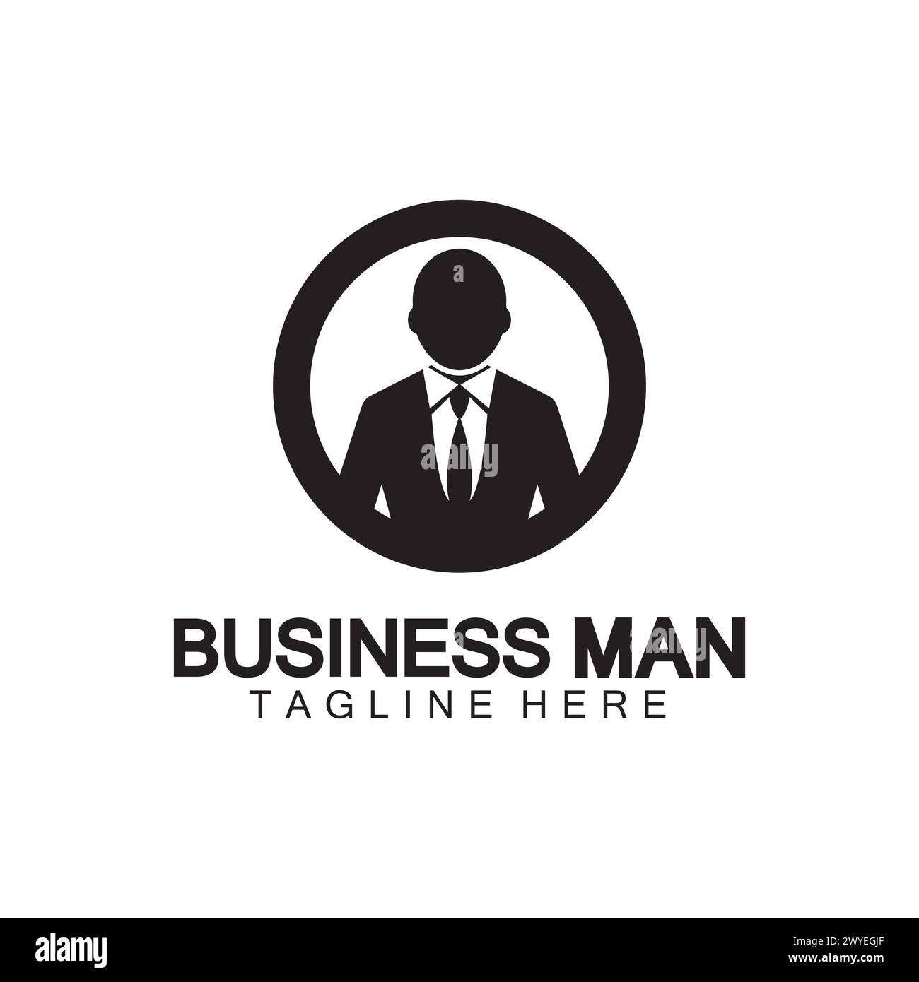 Businessman logo design Black and White Stock Photos & Images - Alamy