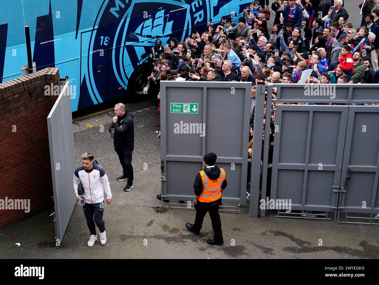 Manchester City's Jack Grealish arriving after getting off the team bus ...