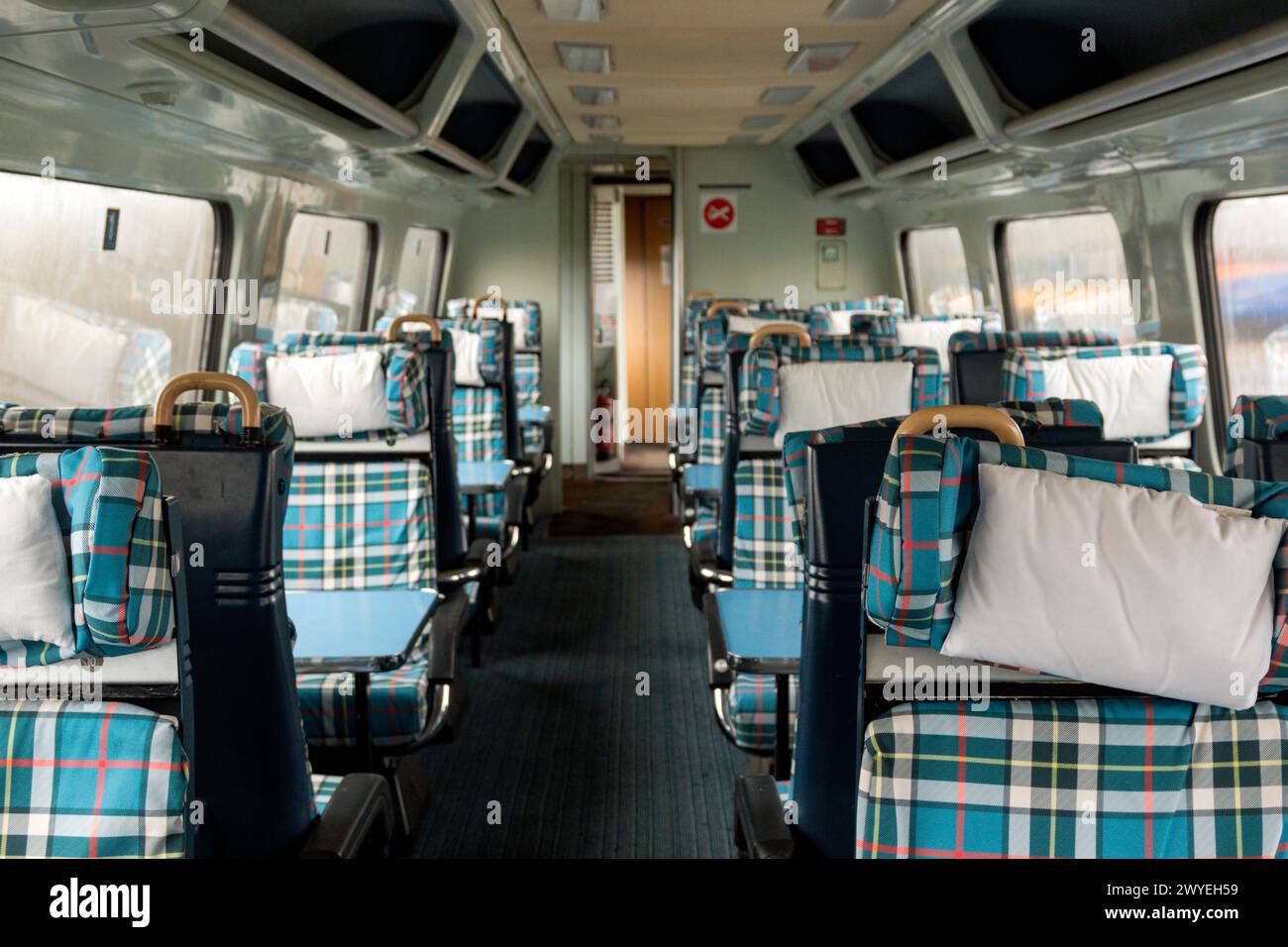 Seating on the Advanced Passenger Train at Crewe Heritage Centre Stock ...