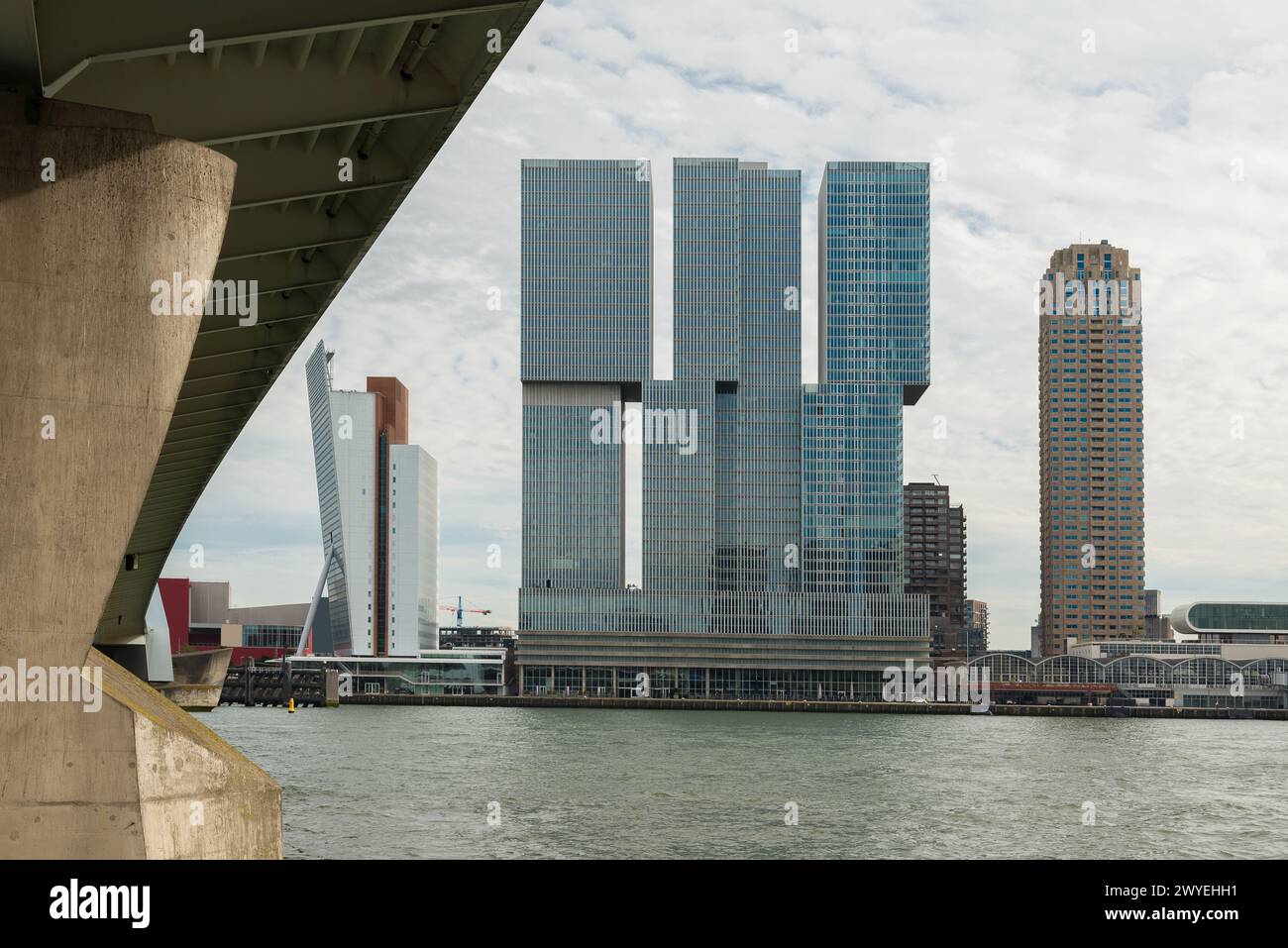 Rotterdam skyline with a Erasmus bridge. Erasmusbrug Stock Photo - Alamy
