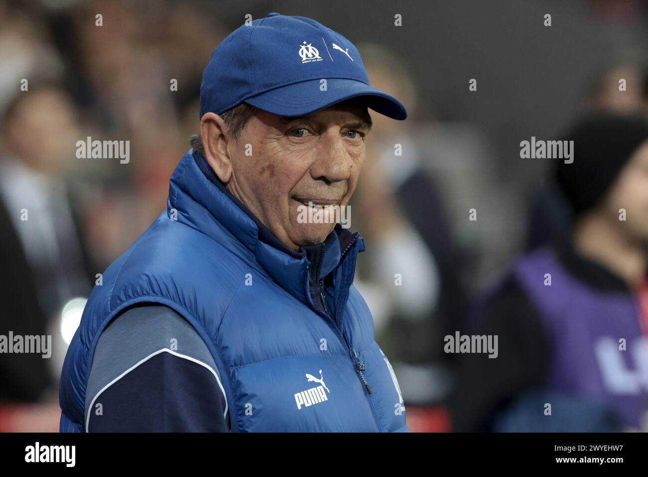 Coach of Olympique de Marseille Jean-Louis Gasset during the French ...
