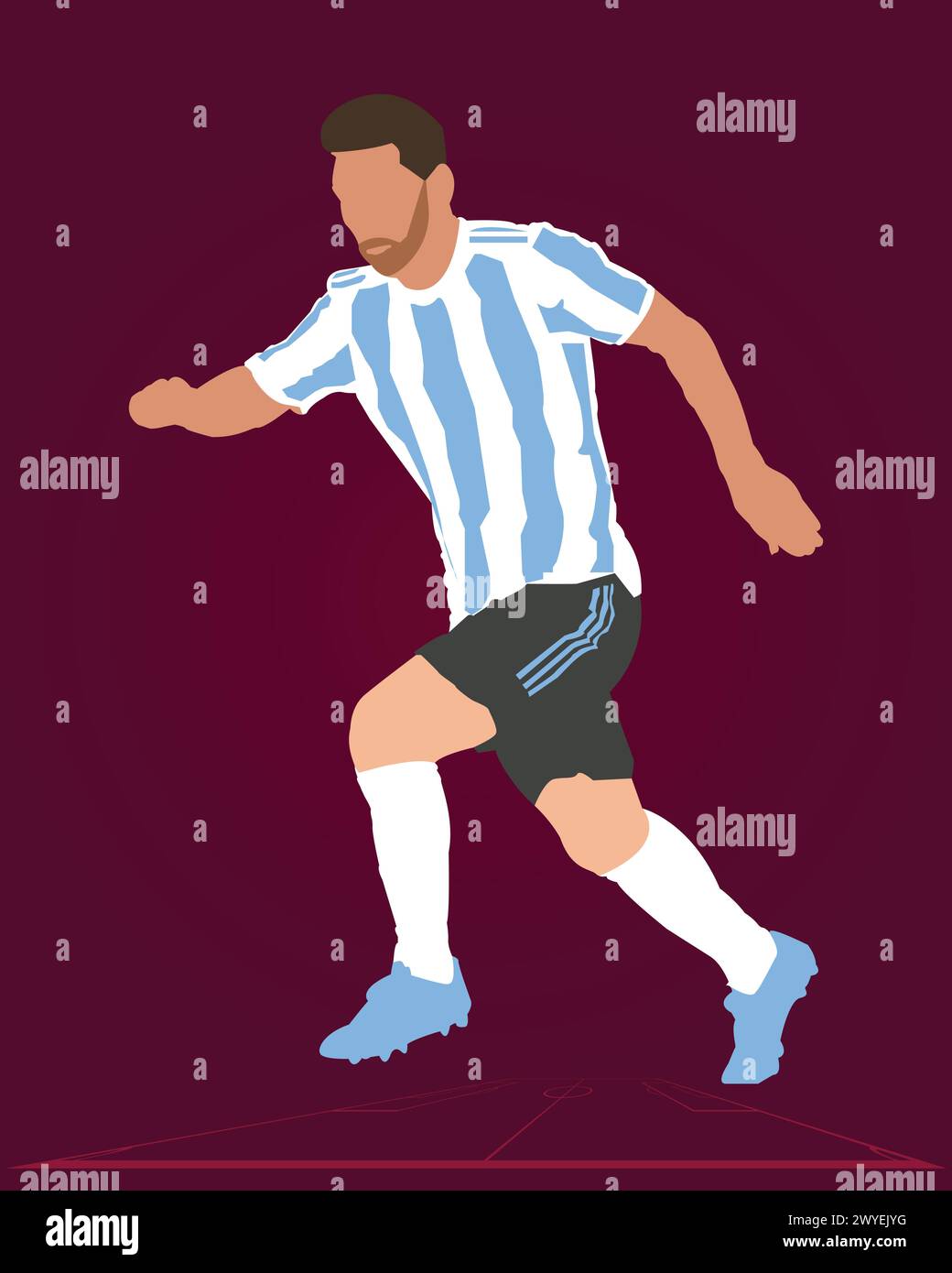 Lionel Messi Argentina footballer Vector Illustration image with ...