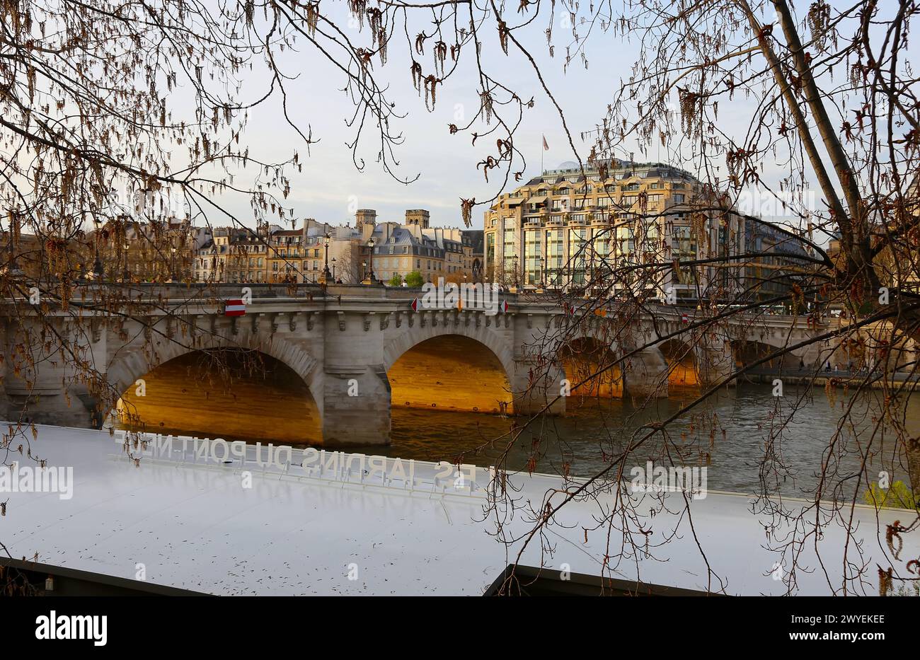 Pont Neuf bridge which crosses the River Seine, Paris oldest bridge ...