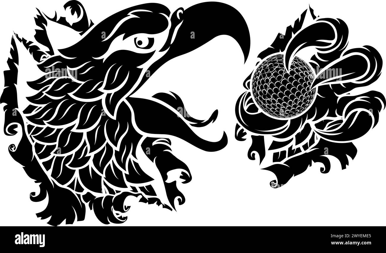 Bald Eagle Hawk Ripping Golf Ball Mascot Stock Vector Image & Art - Alamy