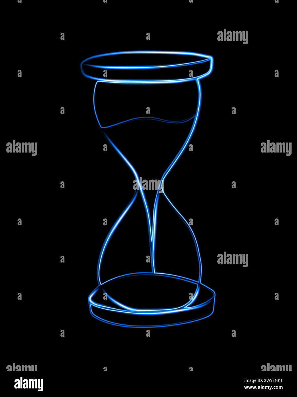 Vector isolated illustration of hourglass with neon effect Stock Vector ...