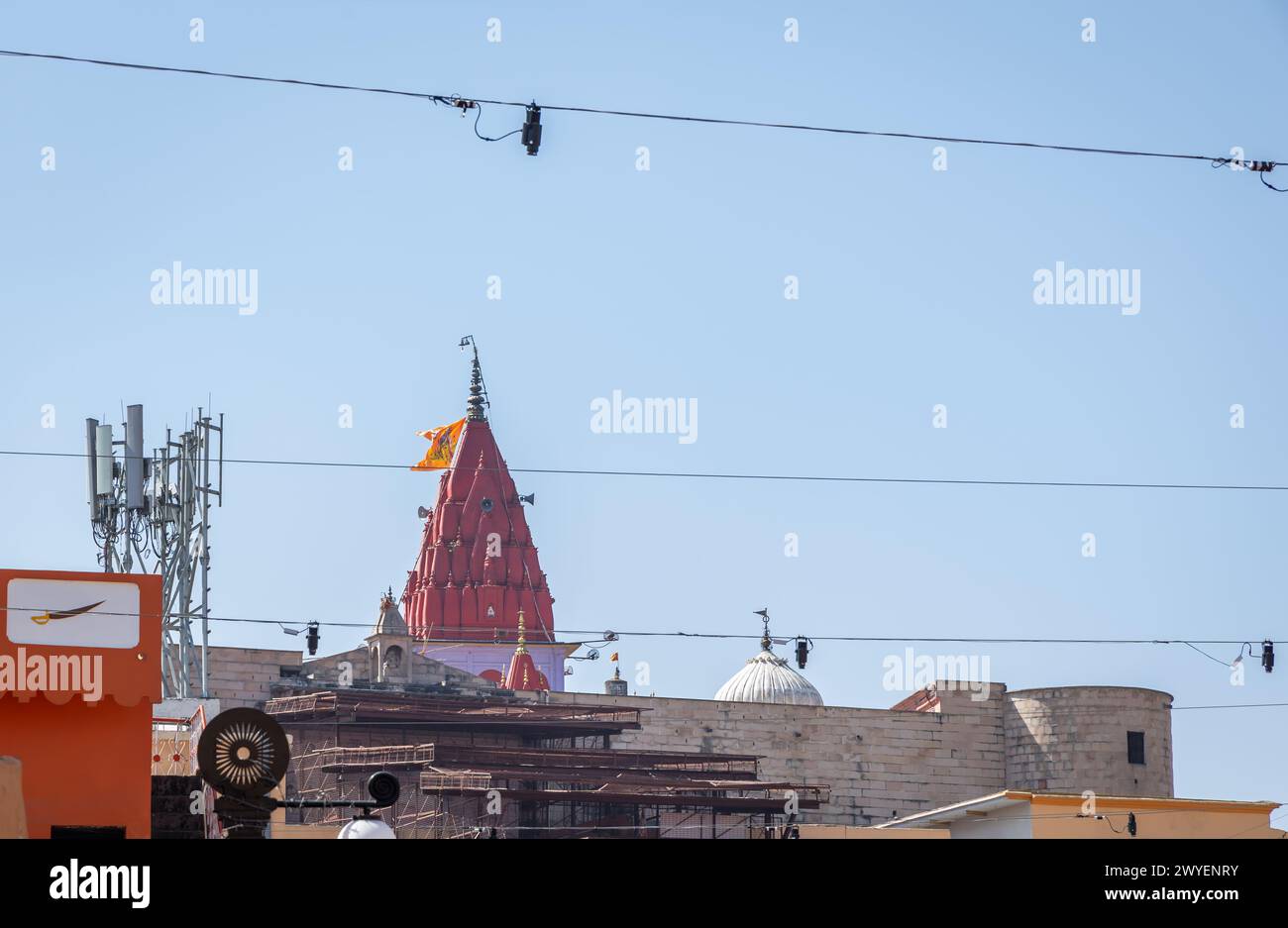 ancient holy temple dome architecture with bright blue sky at morning ...