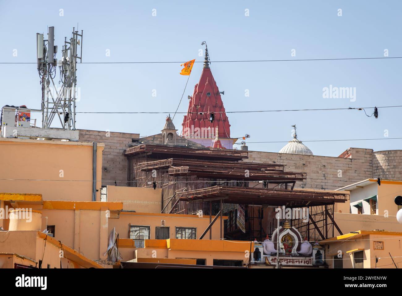 ancient holy temple dome architecture with bright blue sky at morning ...