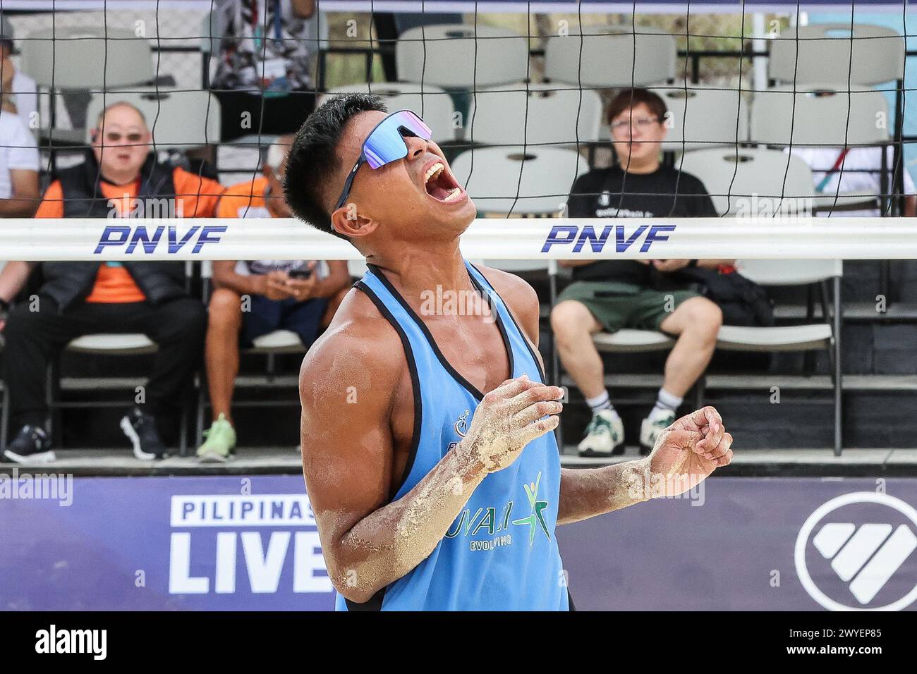 Laguna Province, Philippines. 6th Apr, 2024. Andre Joseph Pareja of the Philippines reacts ...