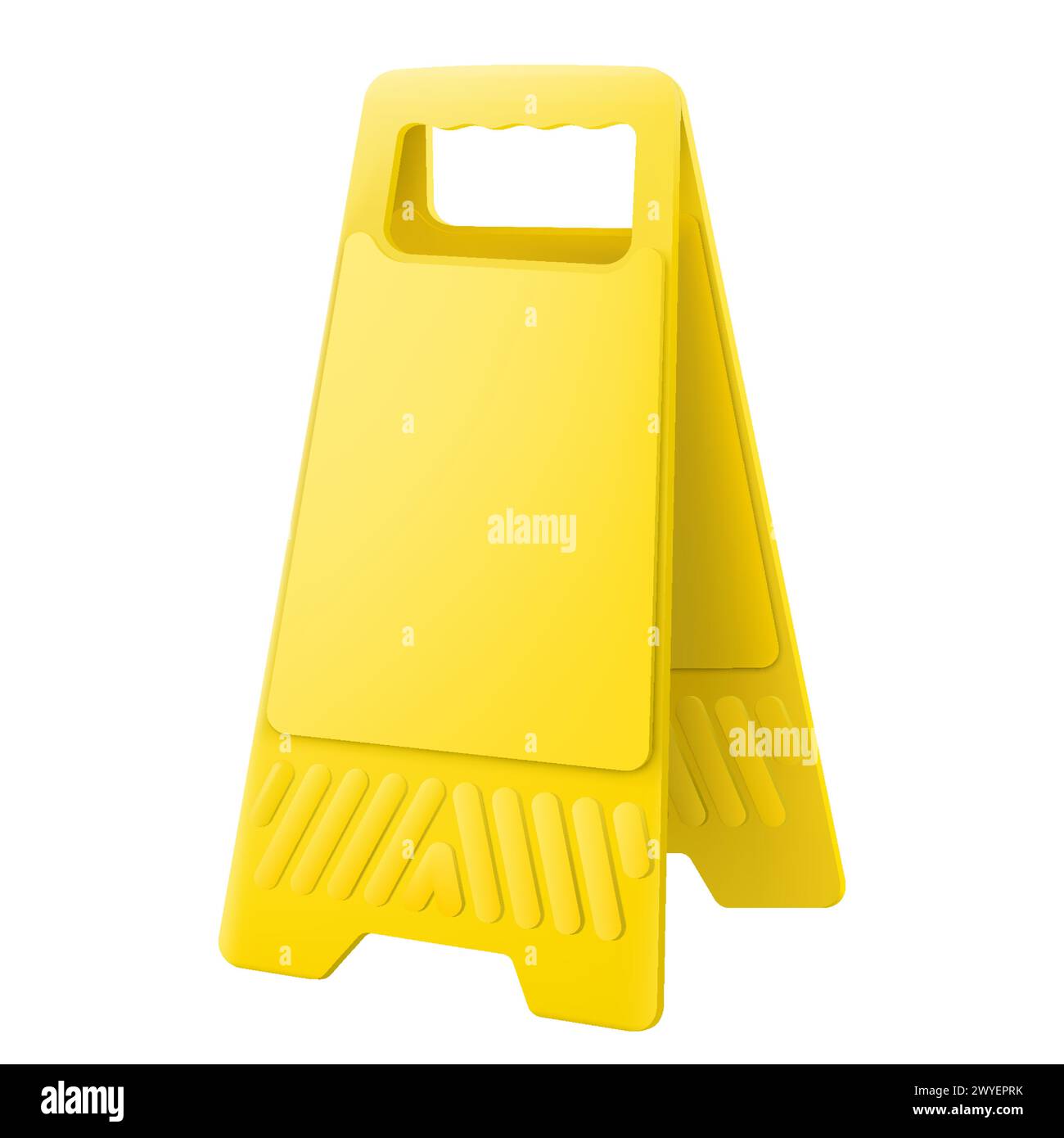 Road yellow traffic sign. Blank plastic board with place for text ...