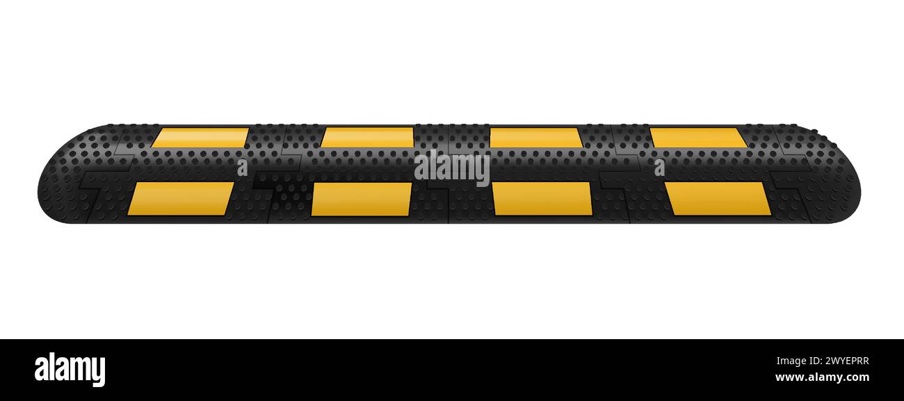 Speed bump element or obstacle on the road to reduce speed on the road ...