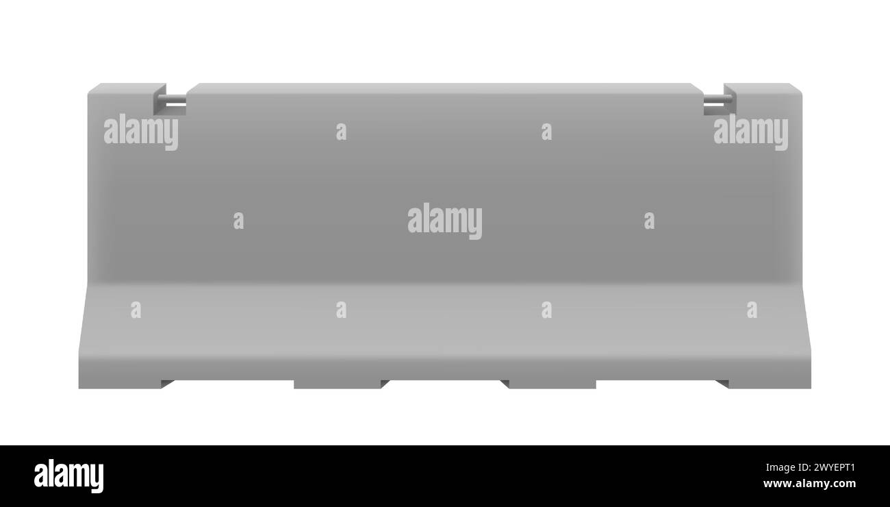 Iron concrete road barriers for blocking road, isolated on white ...