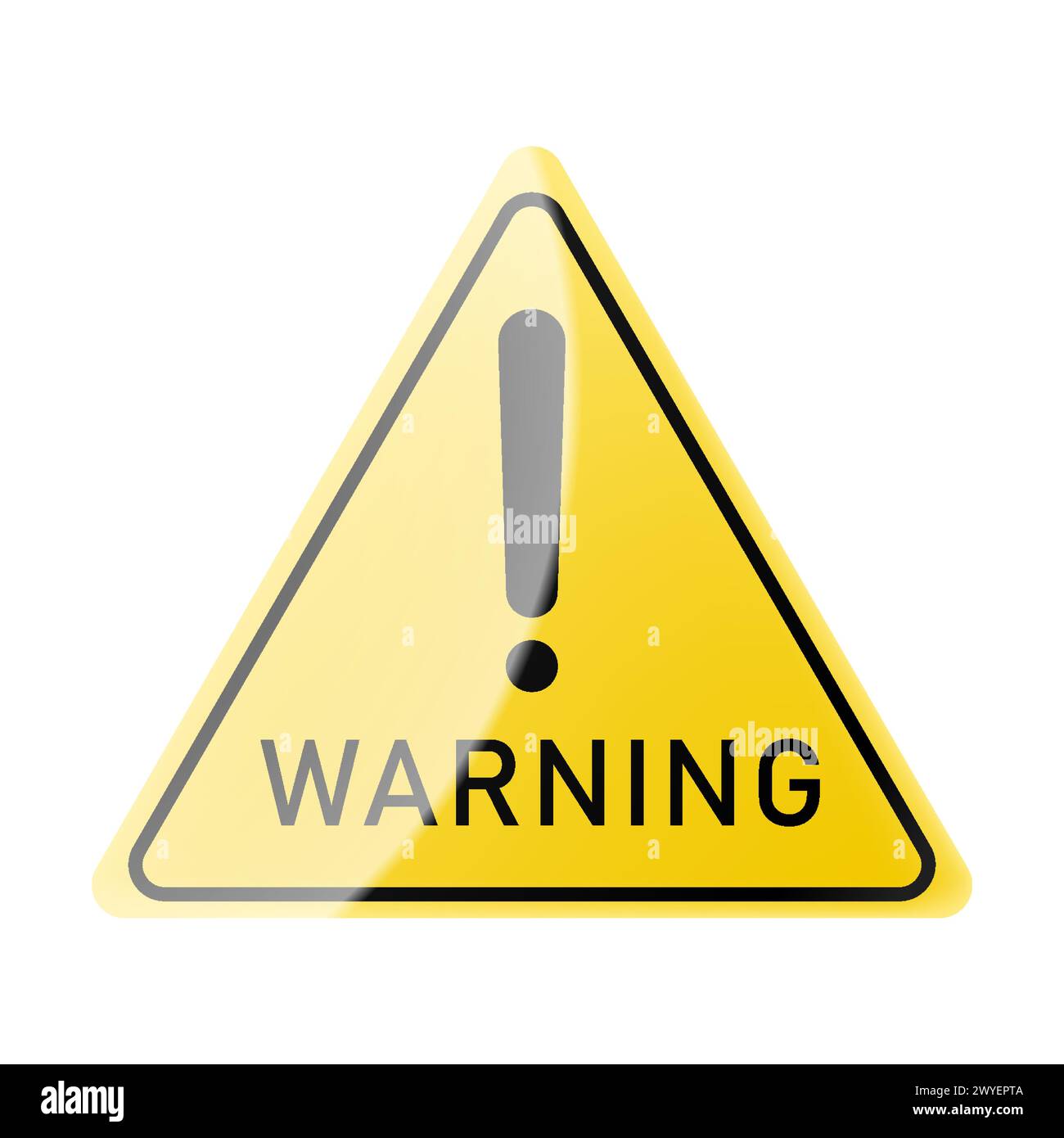Hazard warning attention sign with exclamation mark symbol, isolated on ...