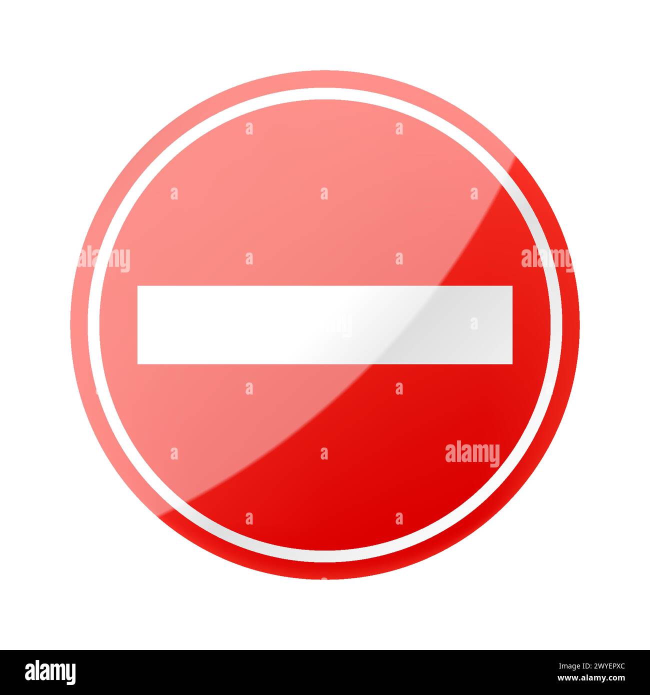 Red Stop Sign with glossy effect, isolated on white background. Traffic ...