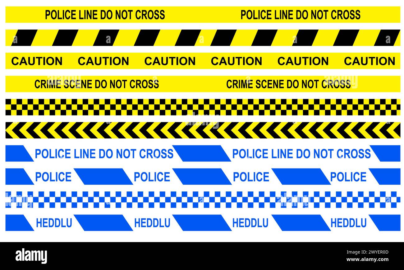 Collection of Police "Do not cross", Caution, Police and warning ...