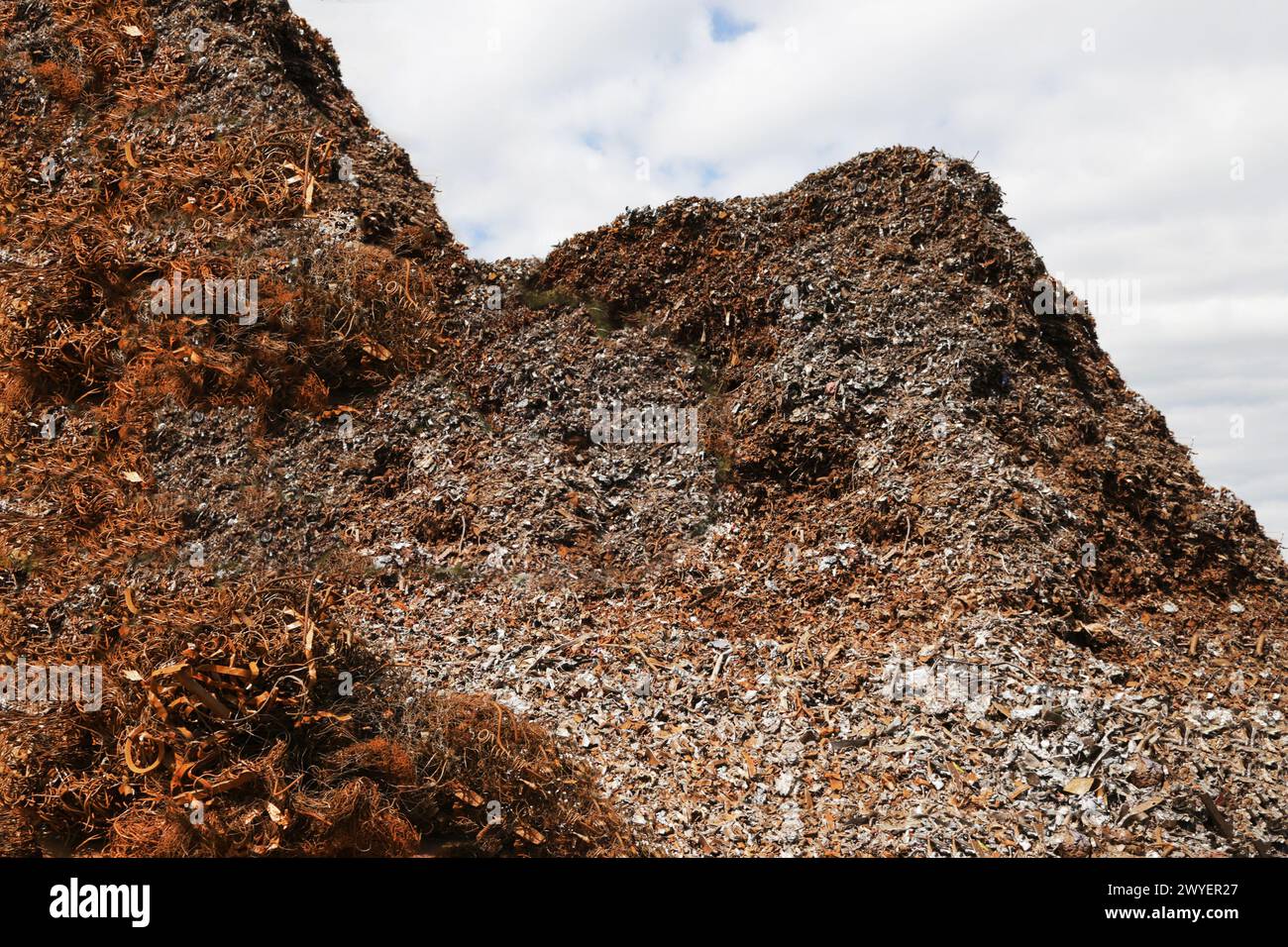 Scrap metal, metal waste. Industrial waste pollution concept Stock ...