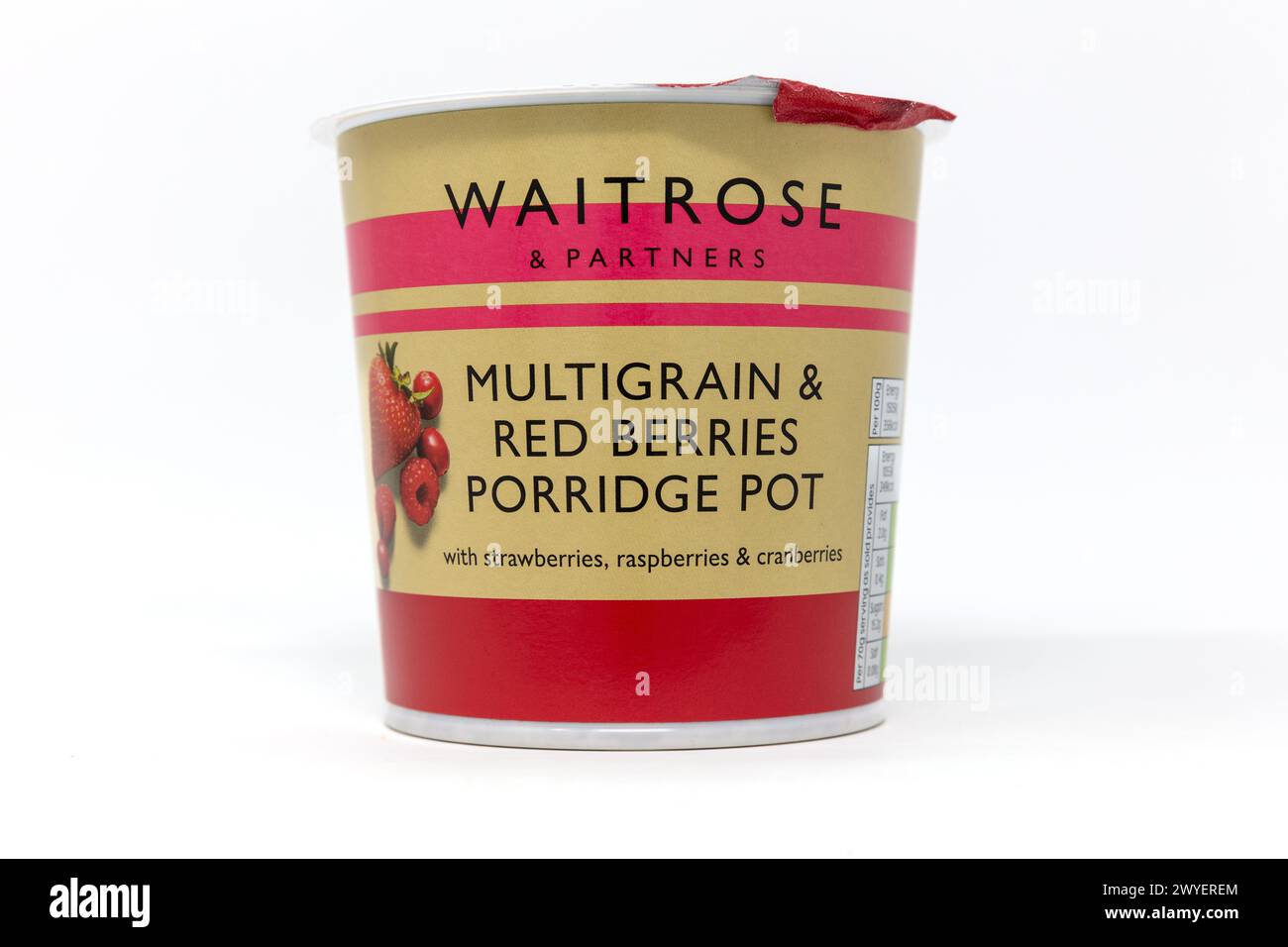 Waitrose Multigrain Red Berries Porridge Pot Stock Photo - Alamy