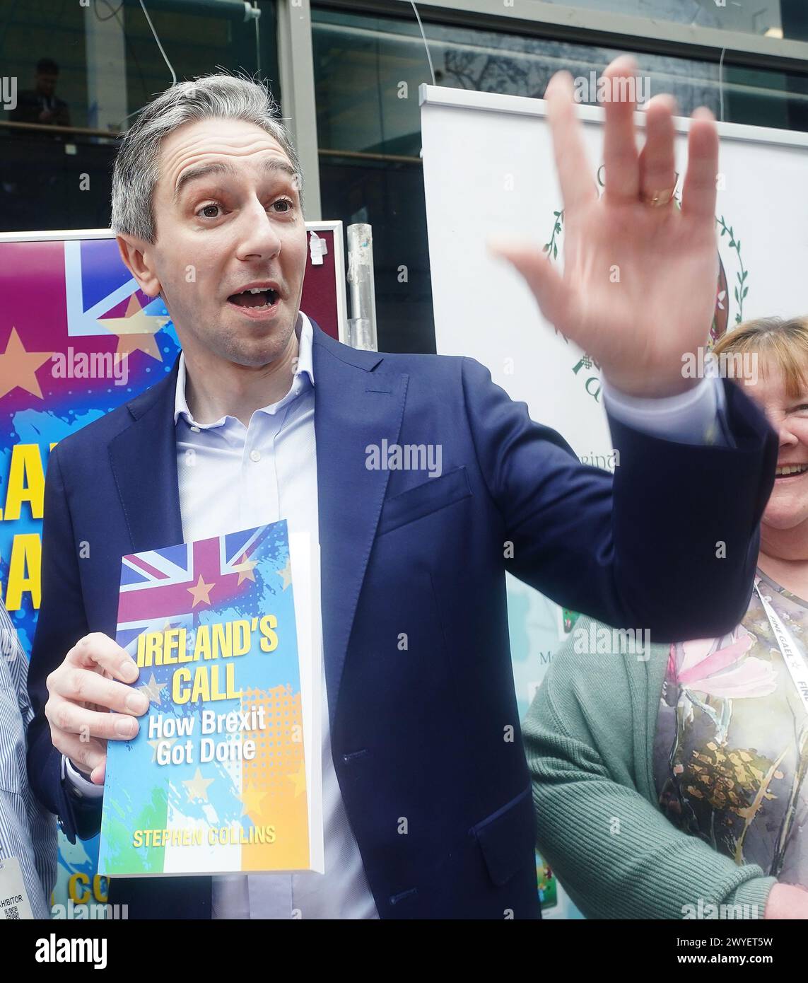 Fine Gael leader Simon Harris as he arrives at the 82nd Fine Gael Ard ...