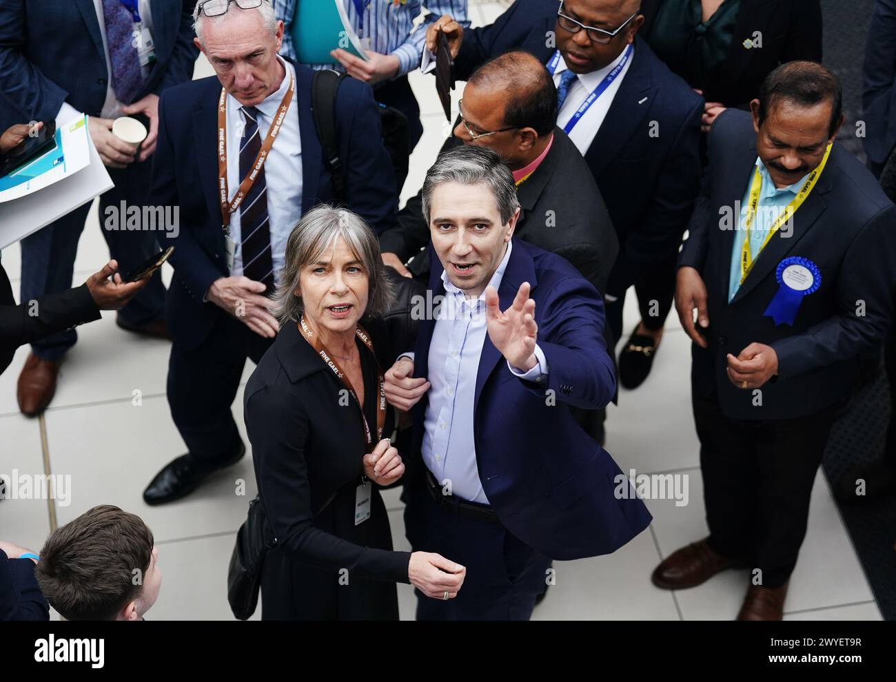 Fine Gael leader Simon Harris arriving at the 82nd Fine Gael Ard Fheis ...