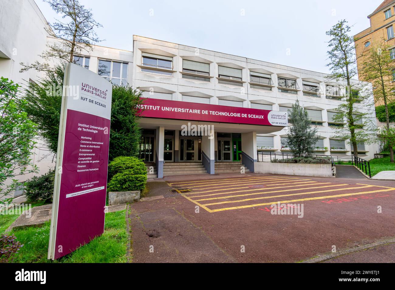 Main entrance to the University Institute of Technology (IUT) of Sceaux ...