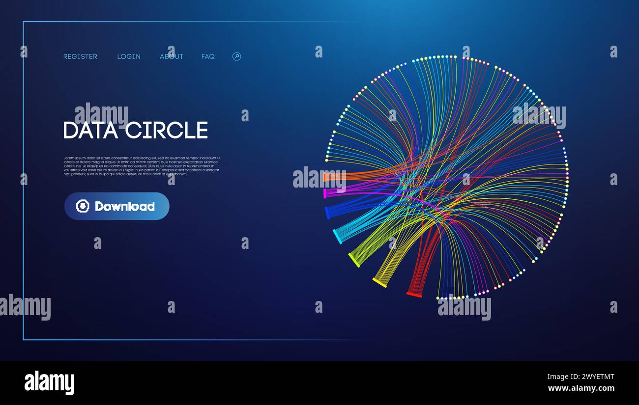 Data circle line flow and future technology. Data stream cloud network ...