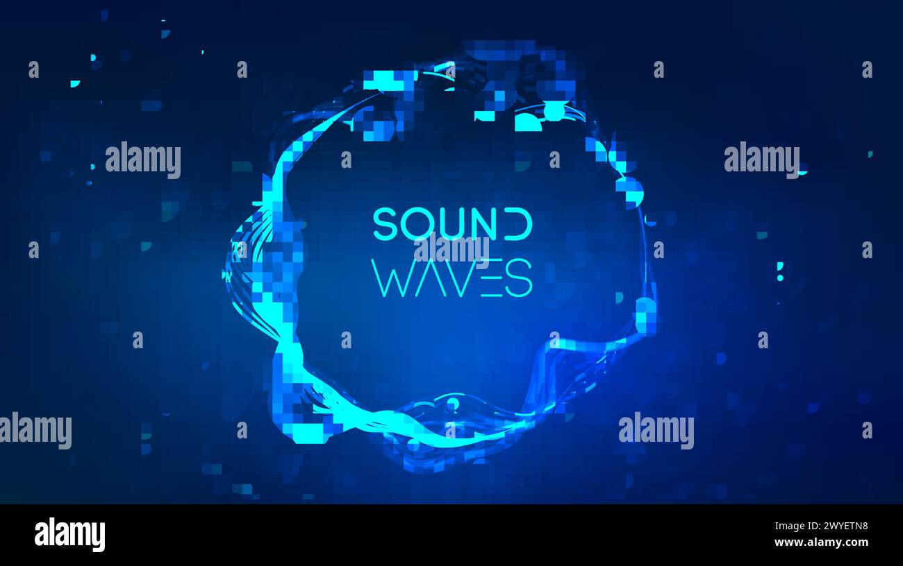Sound wave circle visualization on blue background Stock Vector Image ...