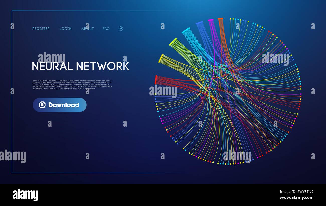 Neural network lines digital technology background. Big data and data science Stock Vector Image ...