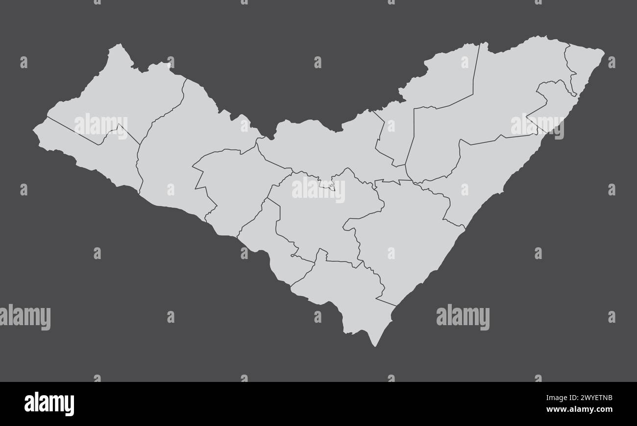 The administrative map of Alagoas State isolated on dark background ...