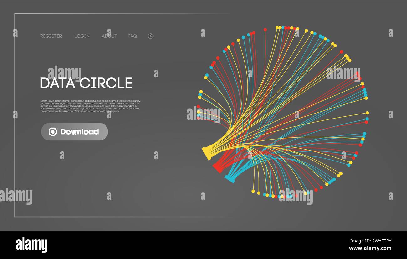 Big Data Circle blockchain technology background. Neural network ...