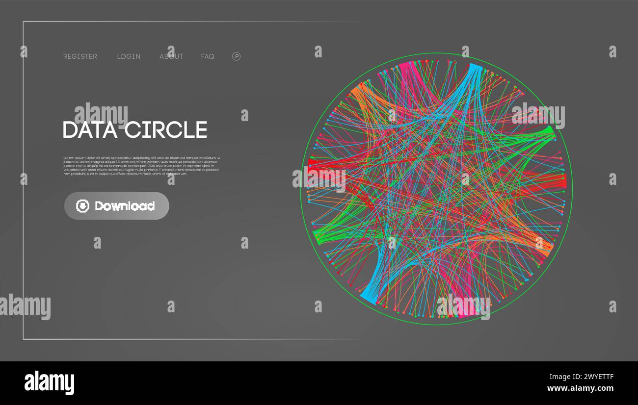 Big Data Circle blockchain technology background. Neural network digital background Stock Vector ...
