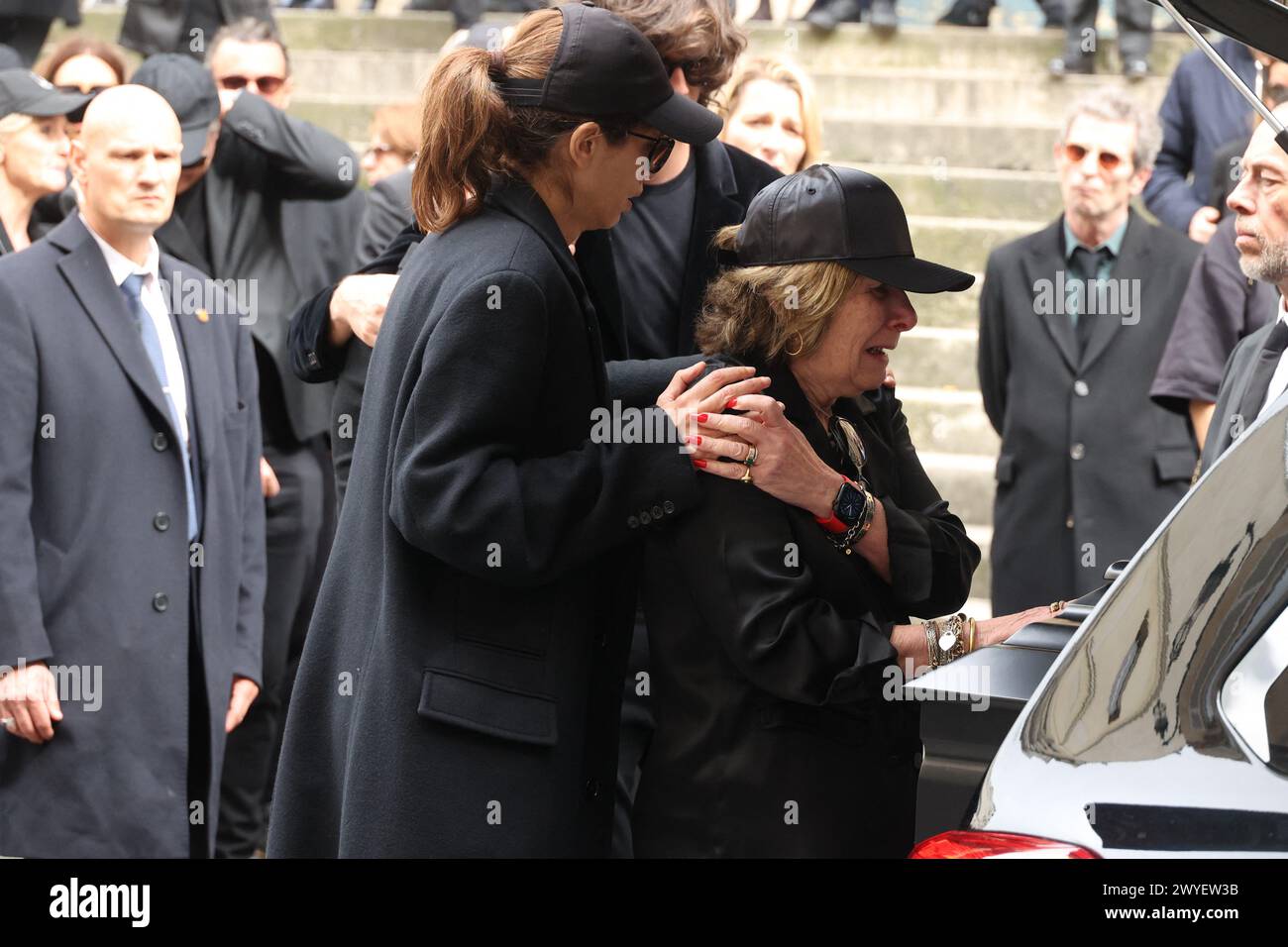 Paris, France. 06th Apr, 2024. Maiwenn and Michele Marchand arriving to ...