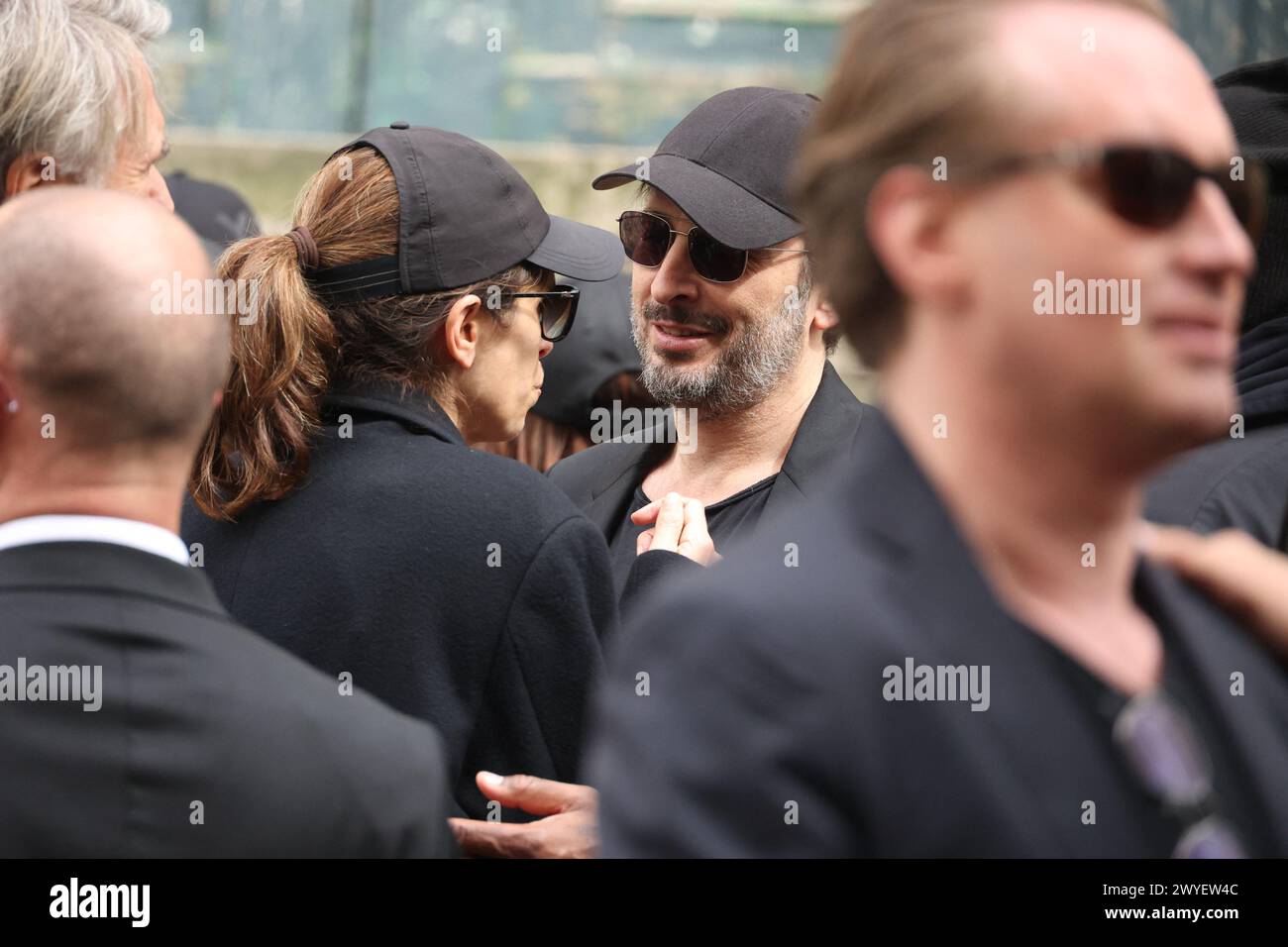Maiwenn and Michael Cohen arriving to the funeral ceremony for French ...
