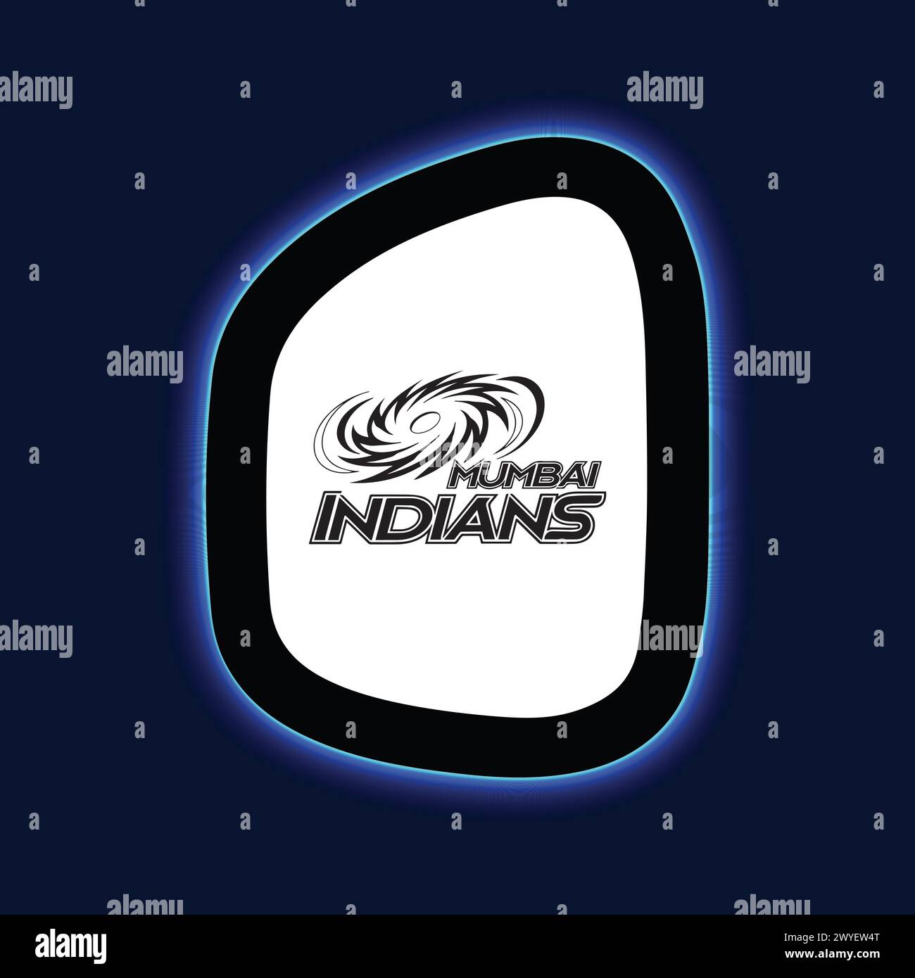 Mumbai Indians Logo Neon Light Board View Blue Background, Vector ...