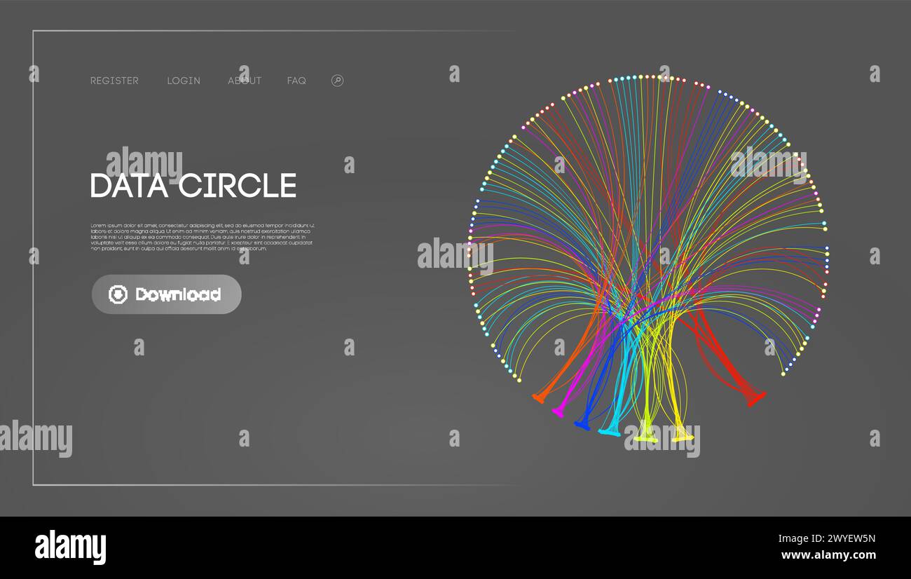 Big Data Circle blockchain technology background. Neural network ...