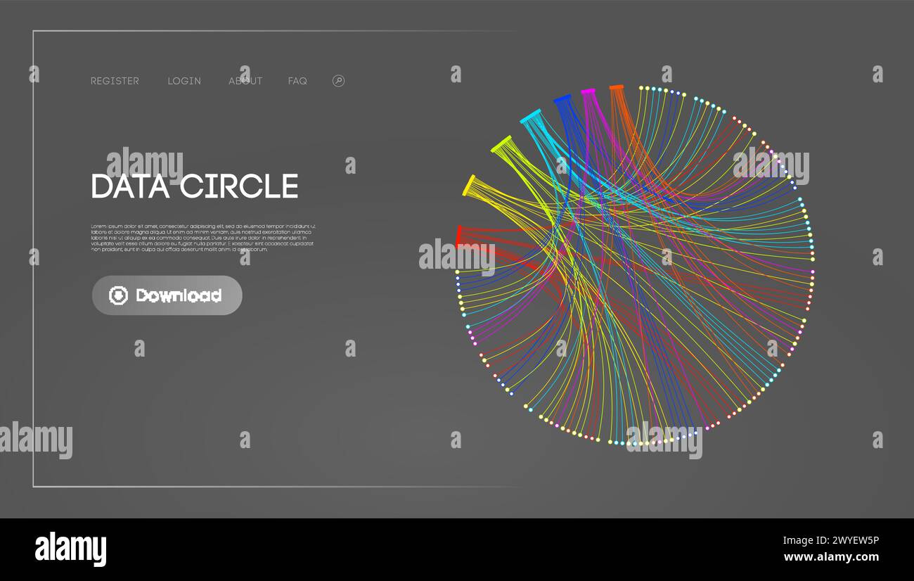 Big Data Circle blockchain technology background. Neural network ...
