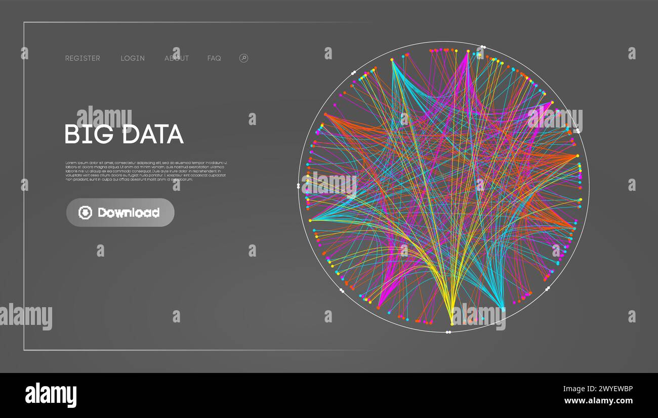 Big Data Circle blockchain technology background. Neural network digital background Stock Vector ...