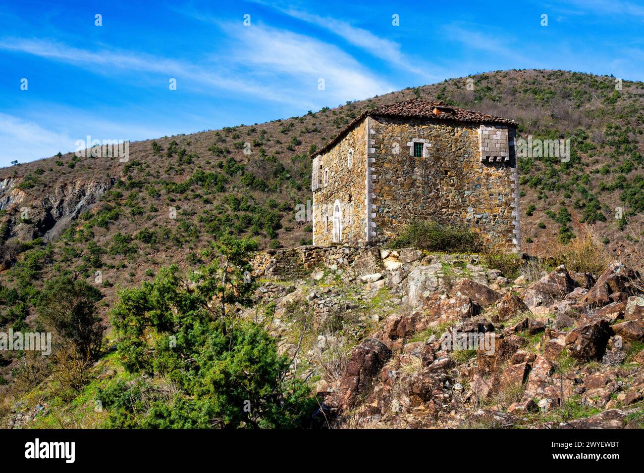 Traditional Albanian old fortified house in Mirdite, northern Albania ...