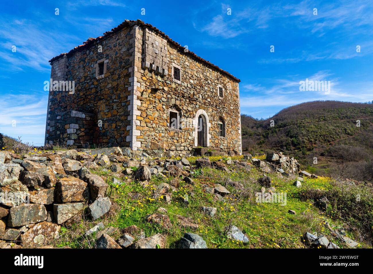 Traditional Albanian old fortified house in Mirdite, northern Albania ...