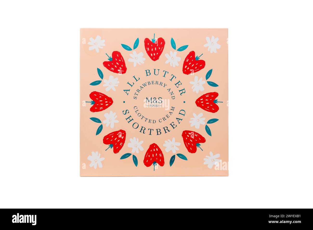 M&S Strawberry & Clotted Cream Shortbread Squares Stock Photo - Alamy