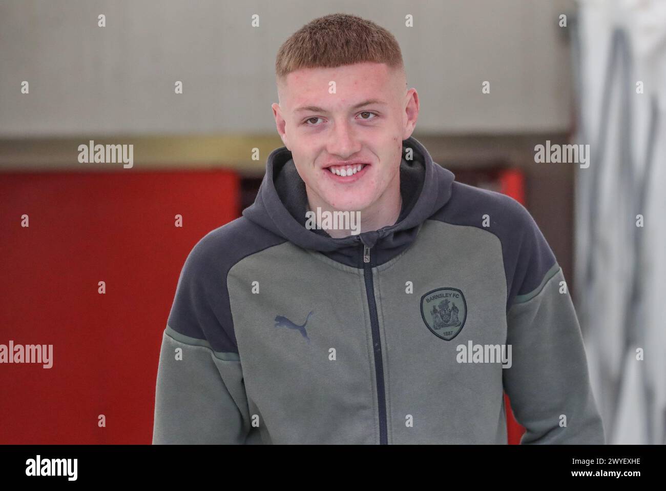 Rogan Ravenhill of Barnsley arrives during the Sky Bet League 1 match ...
