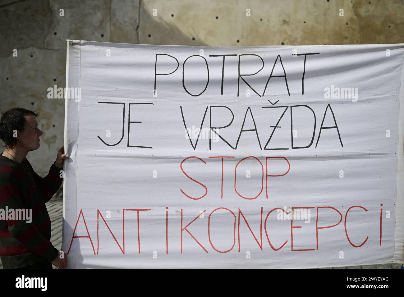 Prague, Czech Republic. 06th Apr, 2024. National march for life, staged ...