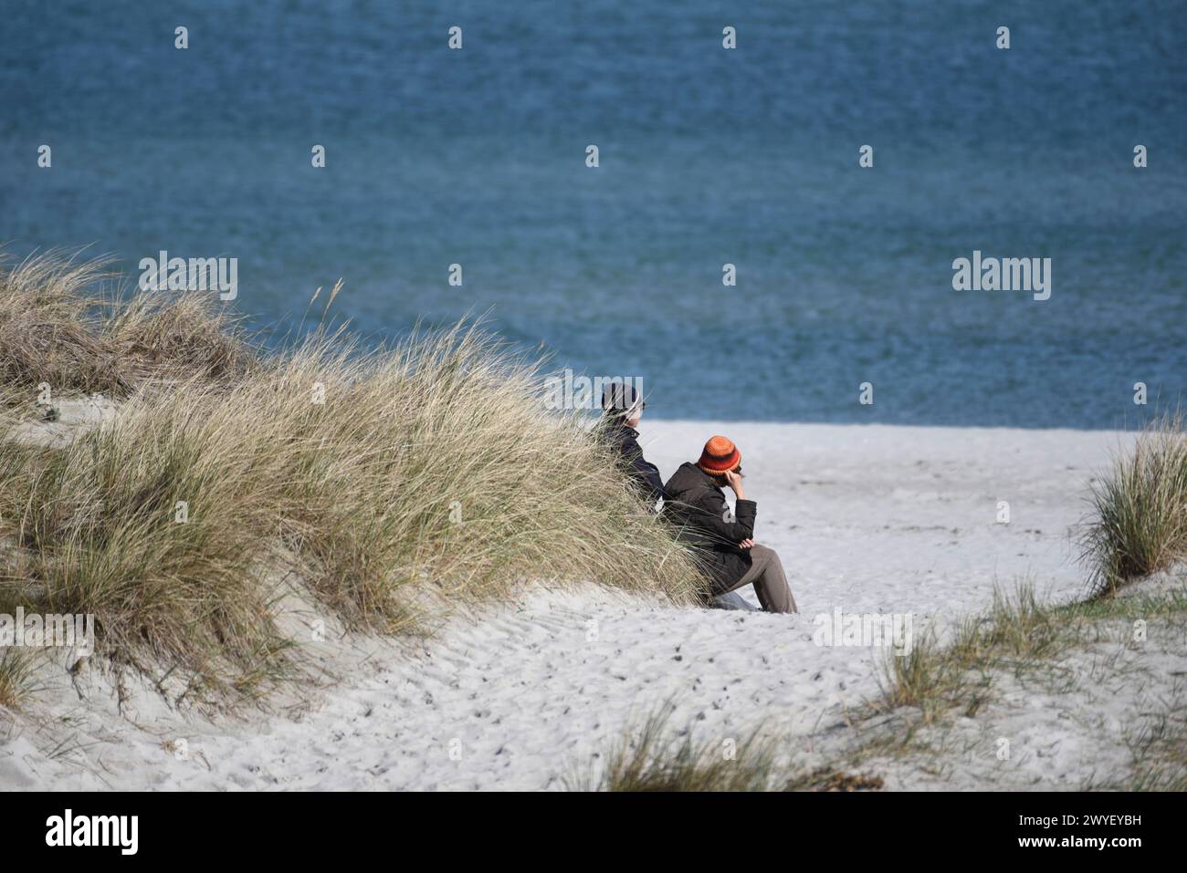 Prerow, Germany. 06th Apr, 2024. View of the Baltic Sea beach. Summery ...