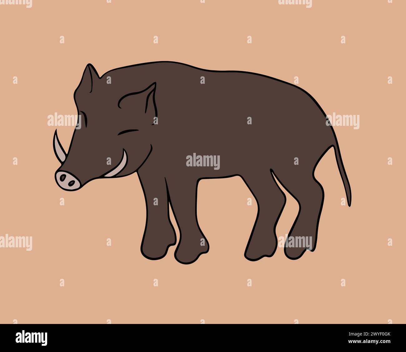 Vector isolated illustration of a wild boar Stock Vector Image & Art ...