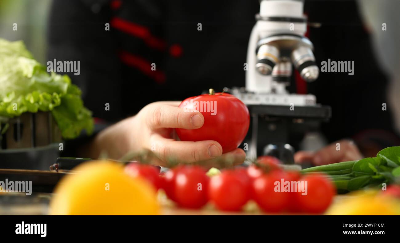 Microscope head on kitchen background Stock Photo - Alamy