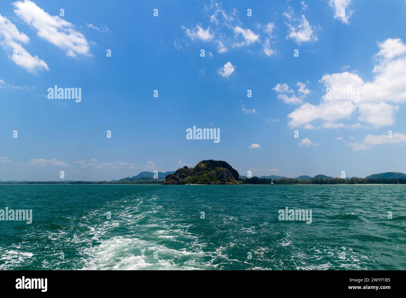 landscape of Bear Na Hill with sea and blue sky at Hat Chao Mai ...